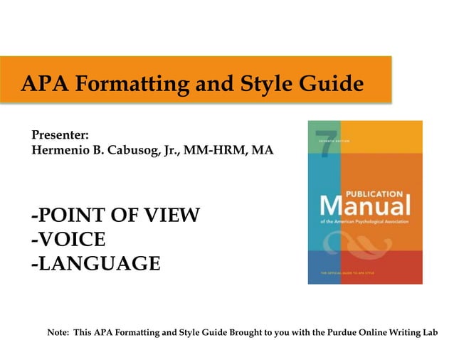 APA (7th Edition) Formatting and Style Guide | PPT | Educational ...