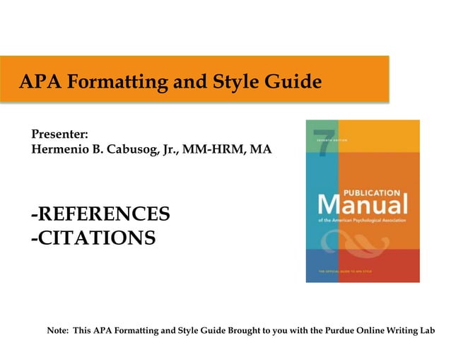 APA (7th Edition) Formatting and Style Guide | PPT | Educational ...