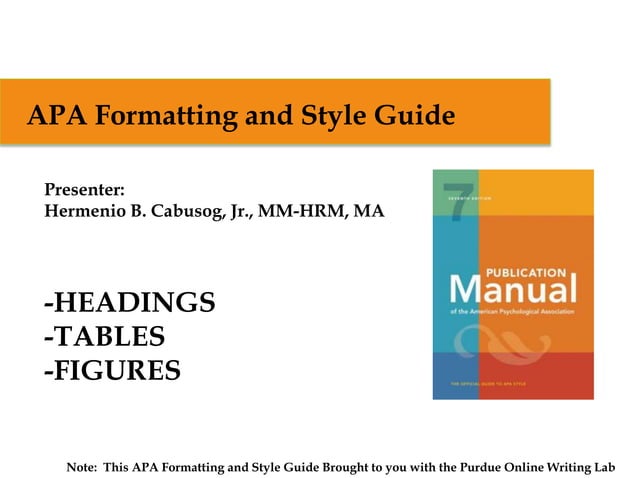 APA (7th Edition) Formatting and Style Guide | PPT | Educational ...