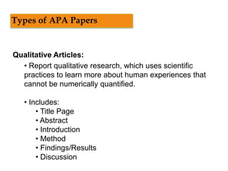APA (7th Edition) Formatting and Style Guide | PPT