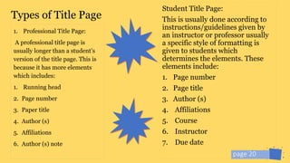 APA 7th Edition Abstract and Title pages | PPTX