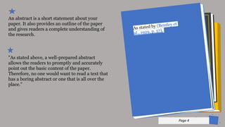 APA 7th Edition Abstract and Title pages | PPT