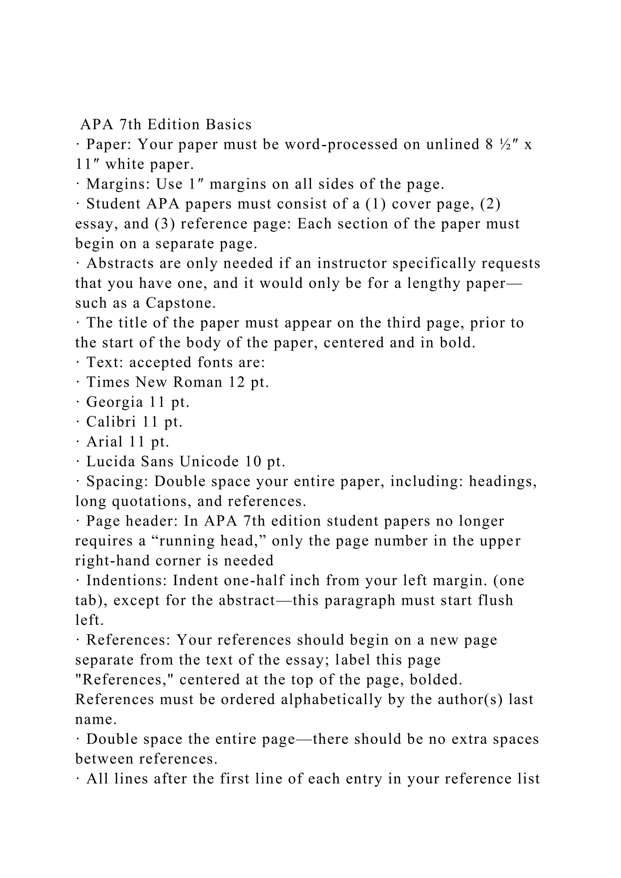 APA 7th Edition Basics· Paper Your paper must be word-processe.docx