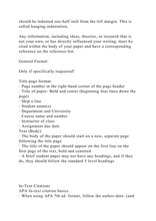 APA 7th Edition Basics· Paper Your paper must be word-processe.docx