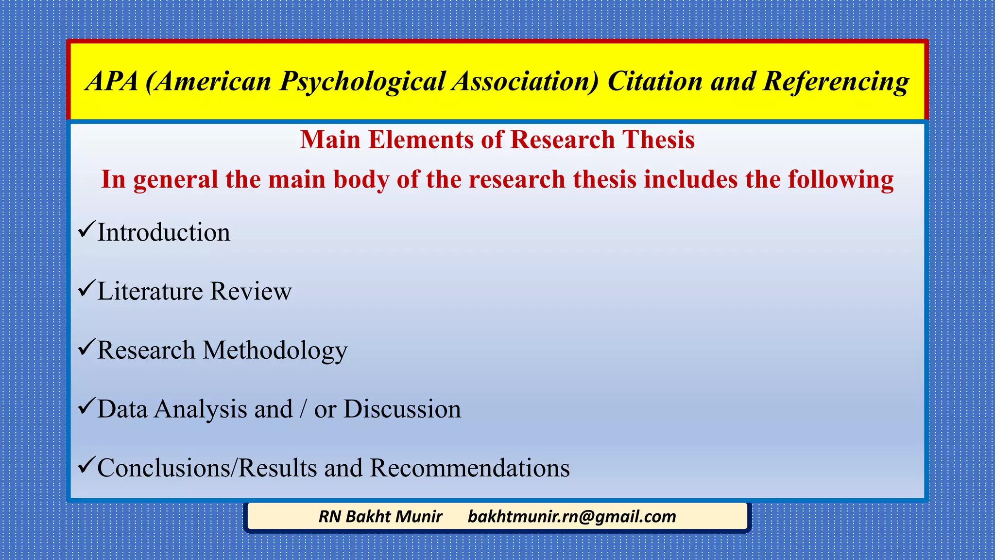 APA (American Psychological Association) Citation and Referencing | PPTX