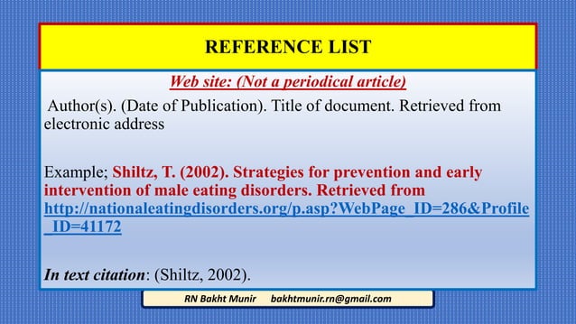 APA (American Psychological Association) Citation and Referencing