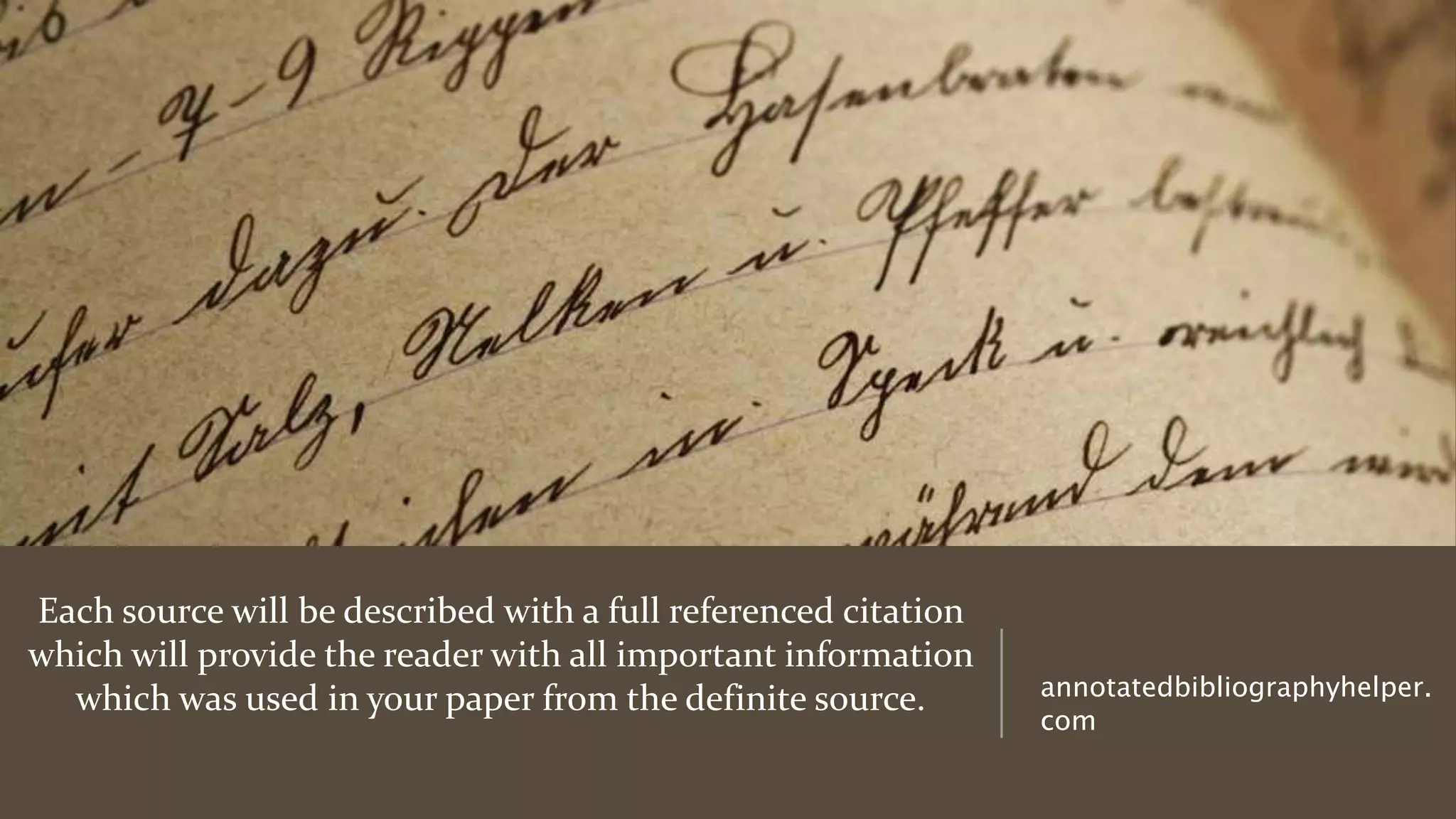 APA Annotated Bibliography Citations VS APA Reference List Citation | PPT