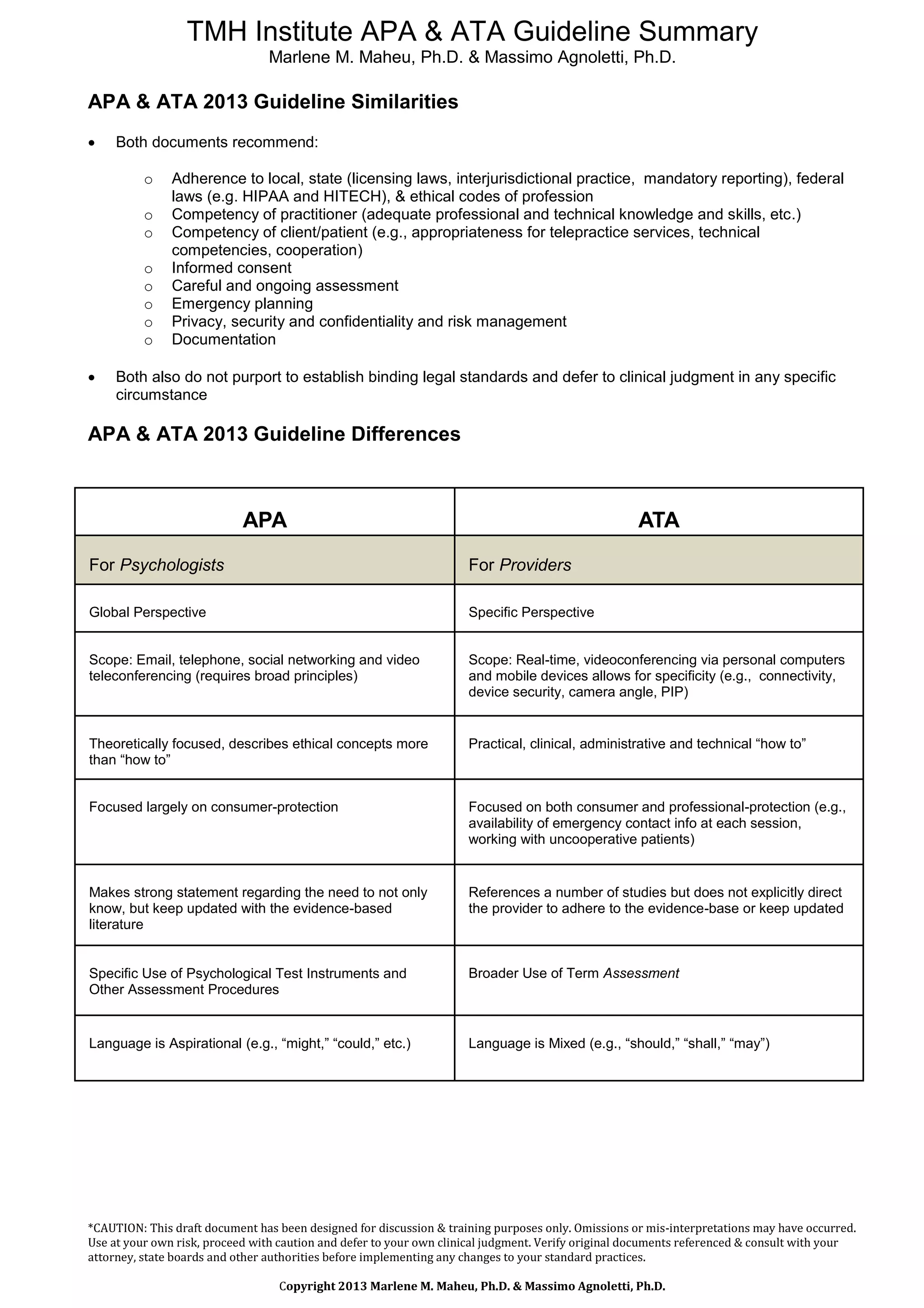 Apa ata comparison best practice checklist 6 | PDF