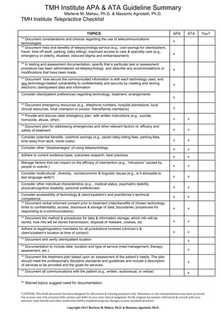Apa ata comparison best practice checklist 6 | DOCX | Medical Health