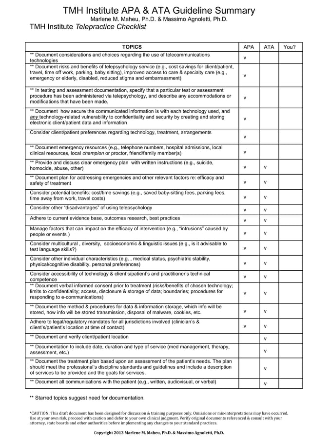 Apa ata comparison best practice checklist 6 | PDF