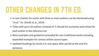 APA Basics (7th ed.) | PPT