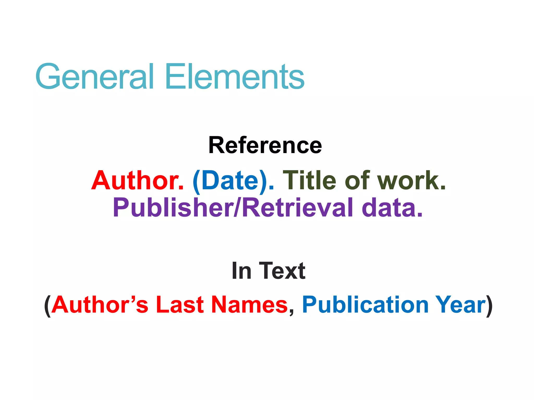 APA Basics: Citations | PPT