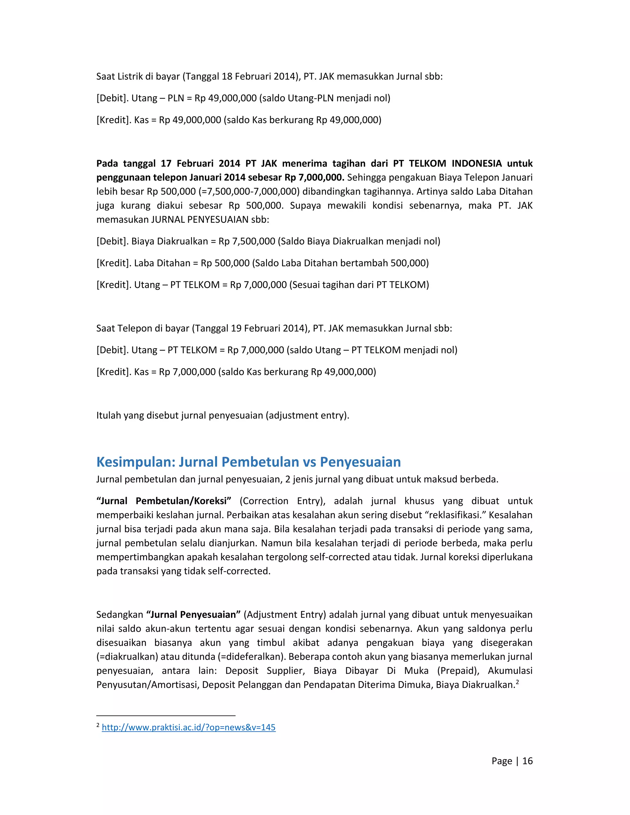 Perbedaan ADJUSTMENT, RE-CLASS & CORRECTION dalam jurnal entry | PDF