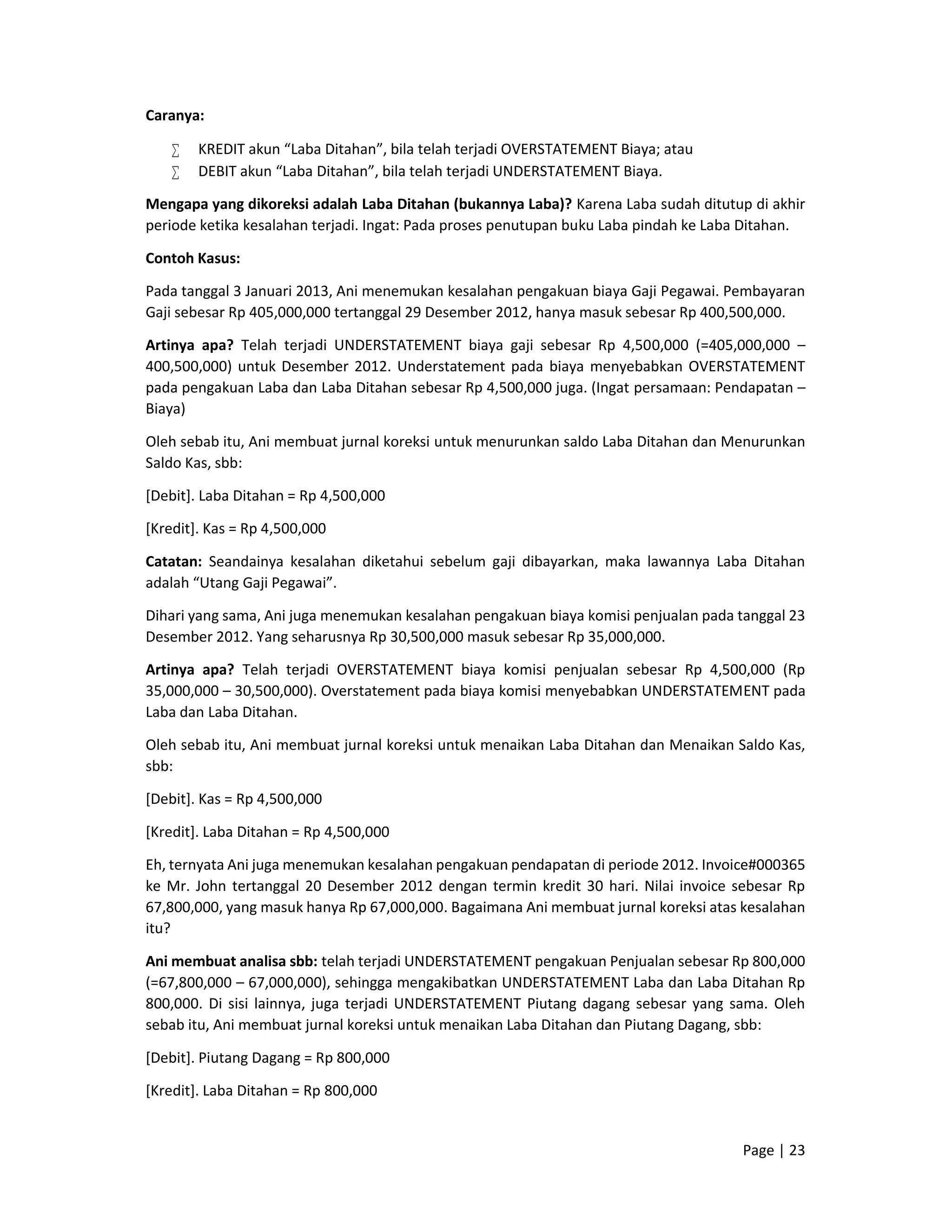 Perbedaan ADJUSTMENT, RE-CLASS & CORRECTION dalam jurnal entry | PDF