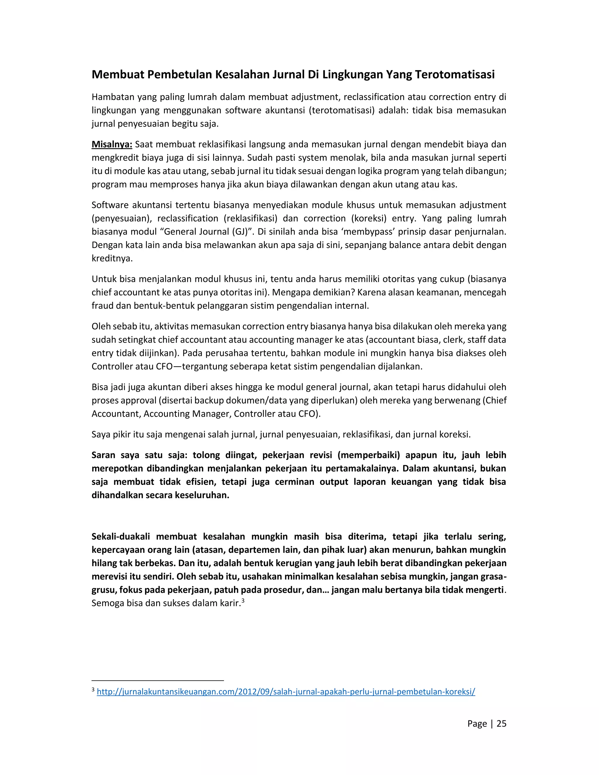 Perbedaan ADJUSTMENT, RE-CLASS & CORRECTION dalam jurnal entry | PDF