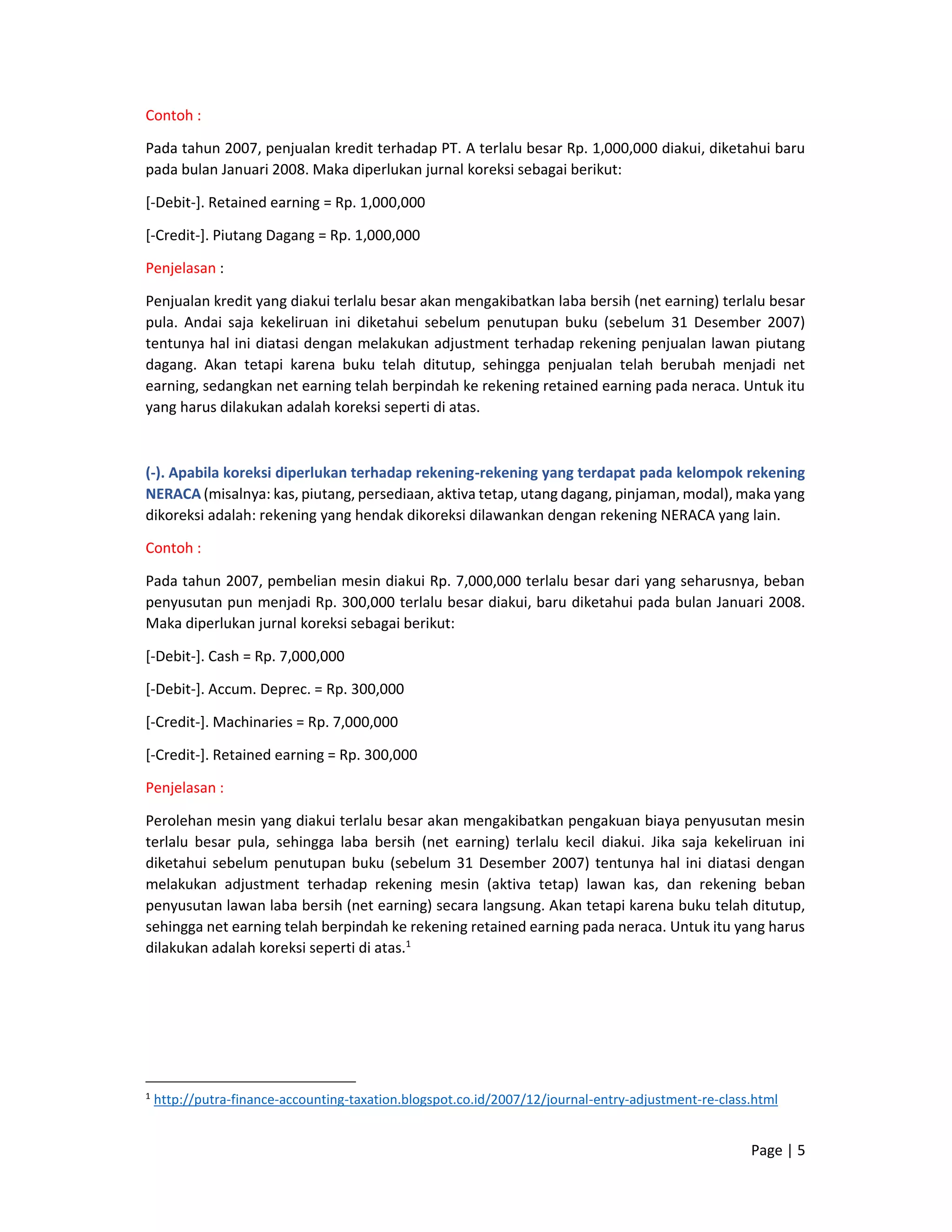 Perbedaan ADJUSTMENT, RE-CLASS & CORRECTION dalam jurnal entry | PDF