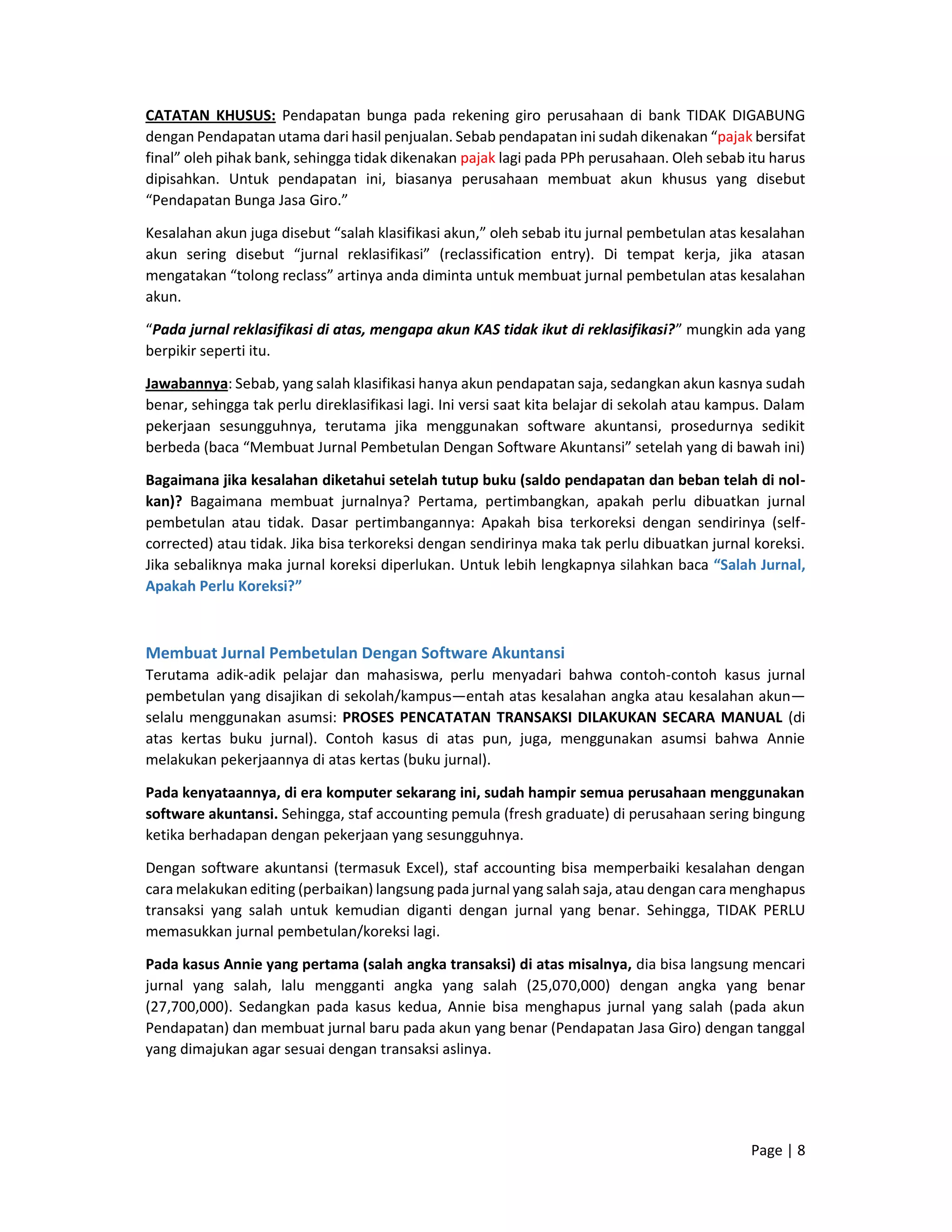 Perbedaan ADJUSTMENT, RE-CLASS & CORRECTION dalam jurnal entry | PDF