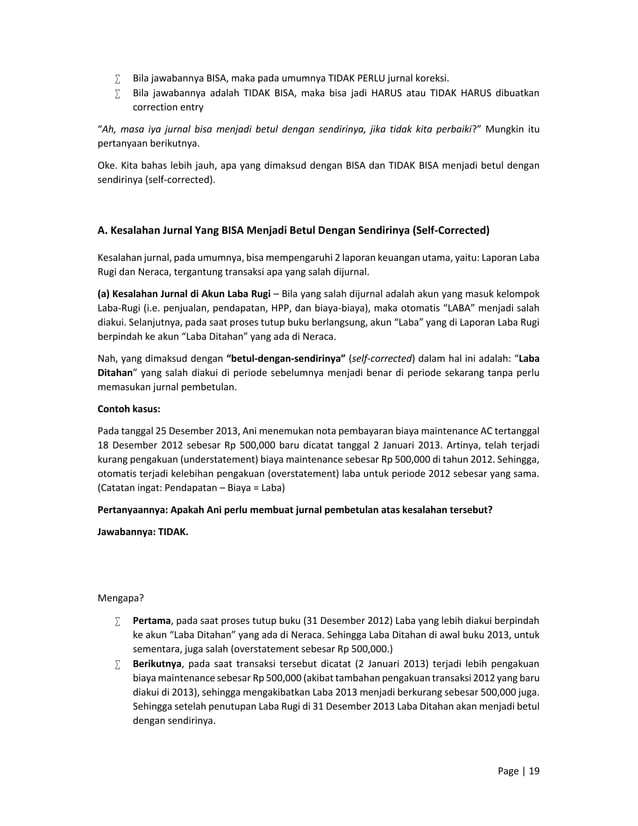 Perbedaan ADJUSTMENT, RE-CLASS & CORRECTION dalam jurnal entry | PDF