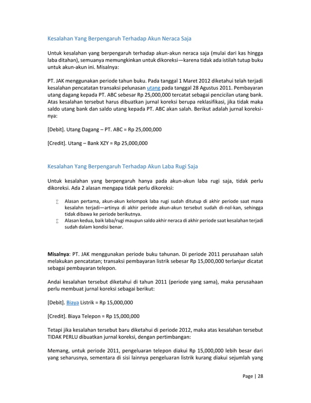 Perbedaan ADJUSTMENT, RE-CLASS & CORRECTION dalam jurnal entry | PDF