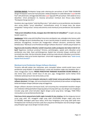 Perbedaan ADJUSTMENT, RE-CLASS & CORRECTION dalam jurnal entry | PDF