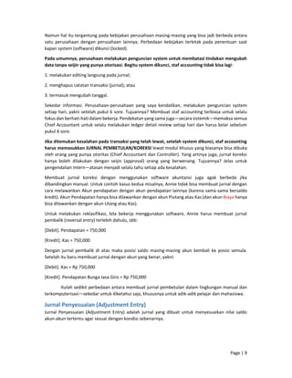 Perbedaan ADJUSTMENT, RE-CLASS & CORRECTION dalam jurnal entry | PDF