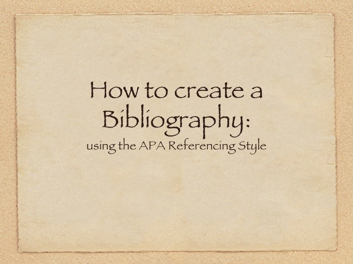 Apa+bibliography+ppt