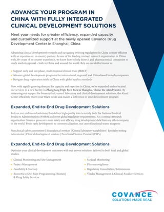 Advance Your Program in China with Fully Integrated Clinical ...