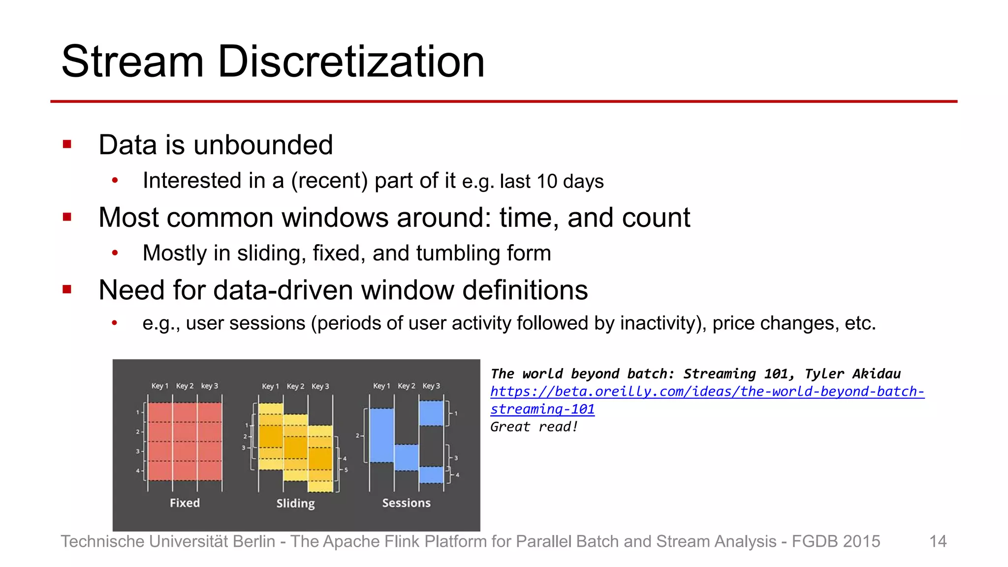 LWA 2015: The Apache Flink Platform for Parallel Batch and Stream Analysis | PDF