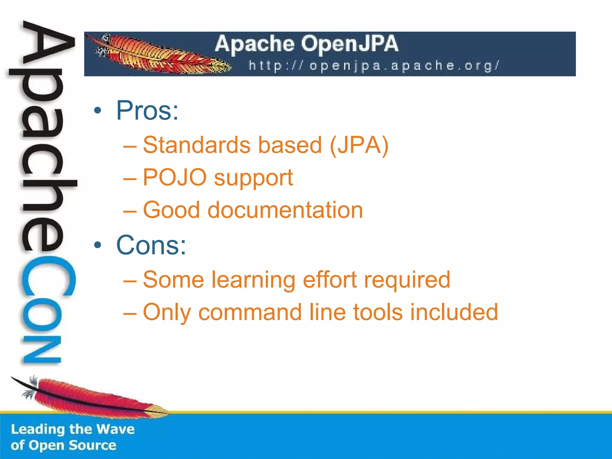Apache Persistence Layers | PPT