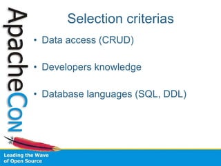 Apache Persistence Layers | PPT