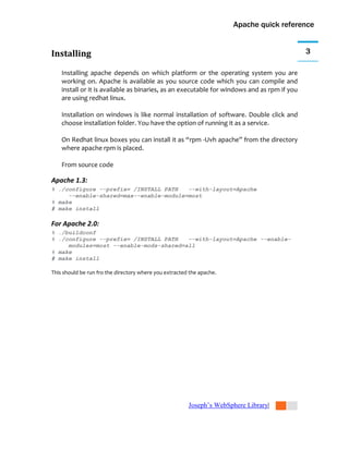 Apache - Quick reference guide | PDF