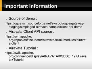 Apache Airavata API Demo | PPT