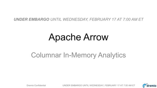Apache Arrow - An Overview | PPT