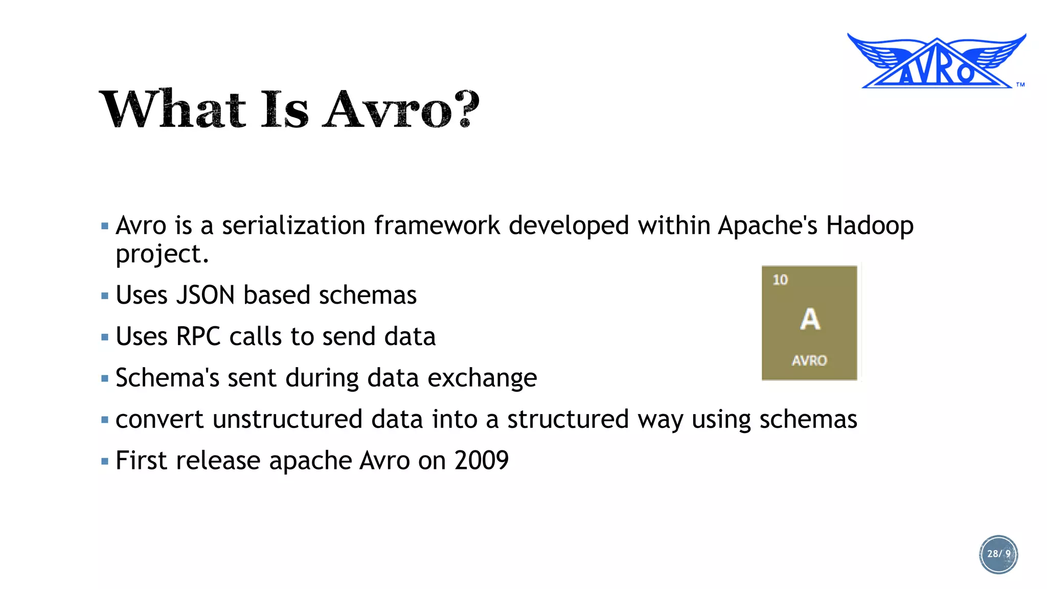Apache avro and overview hadoop tools | PDF