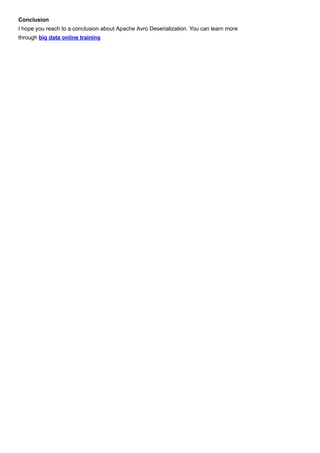 Apache avro data serialization framework | PDF