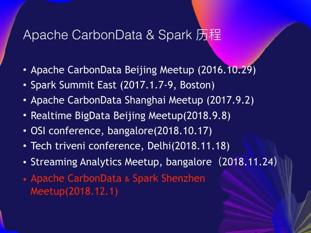 Apache CarbonData and Spark Meetup | PPT Apache CarbonData and Spark Meetup | PPT