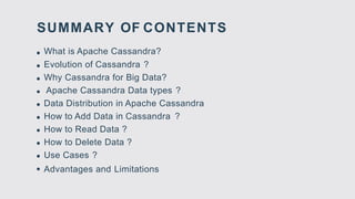 Cassandra Tutorial | Data types | Why Cassandra for Big Data | PPT