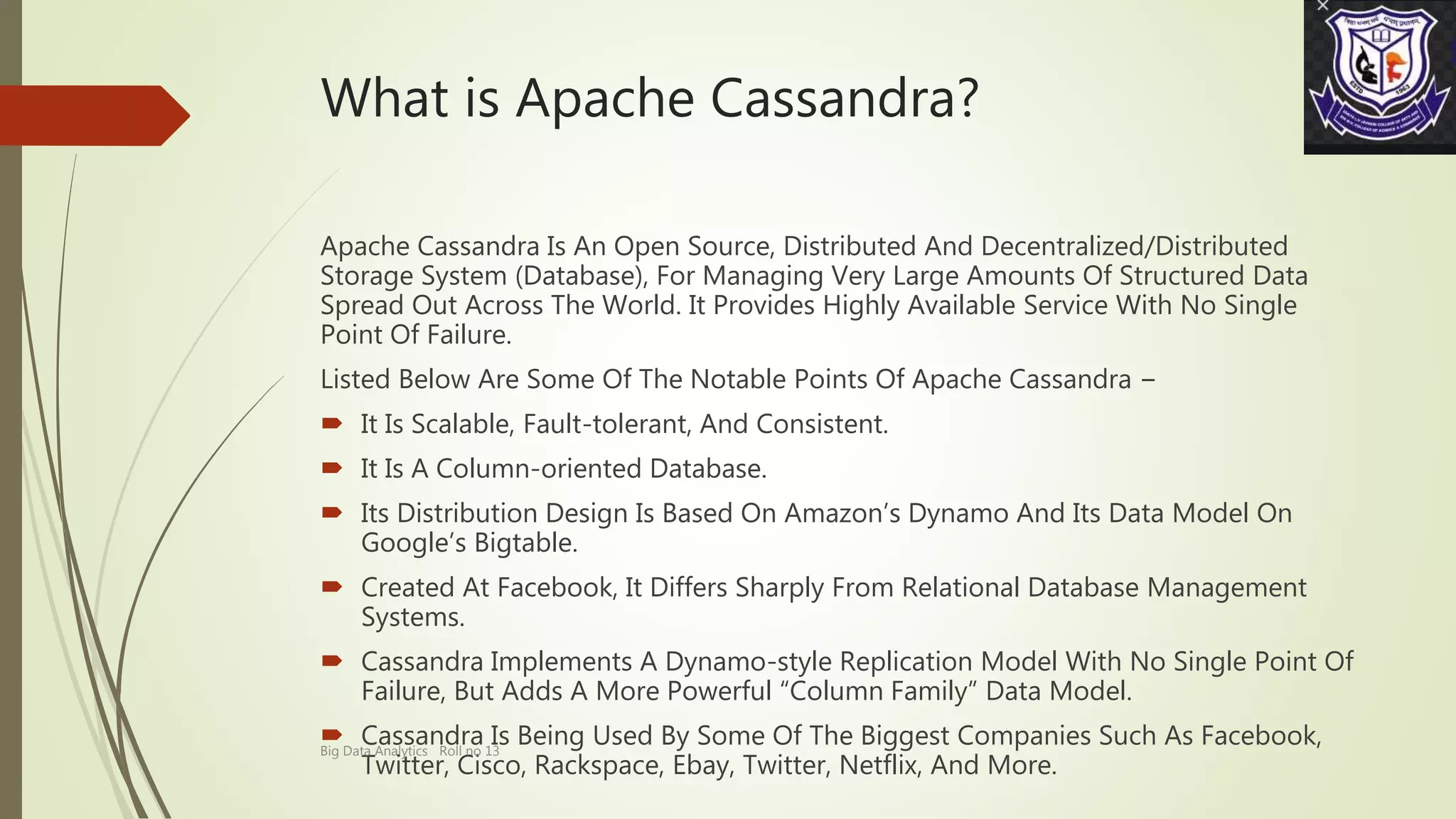 Apache cassandra | PPT