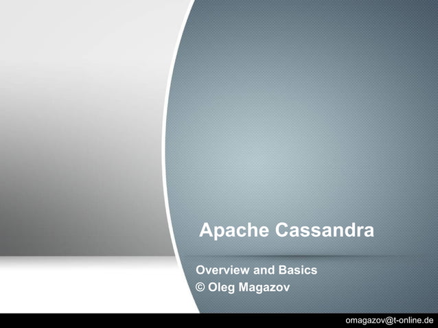 Apache Cassandra training. Overview and Basics | PPT | Databases | Computer Software and ...