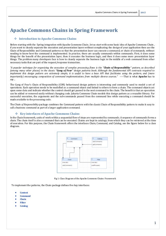 Apache commons chain in Spring Framework
