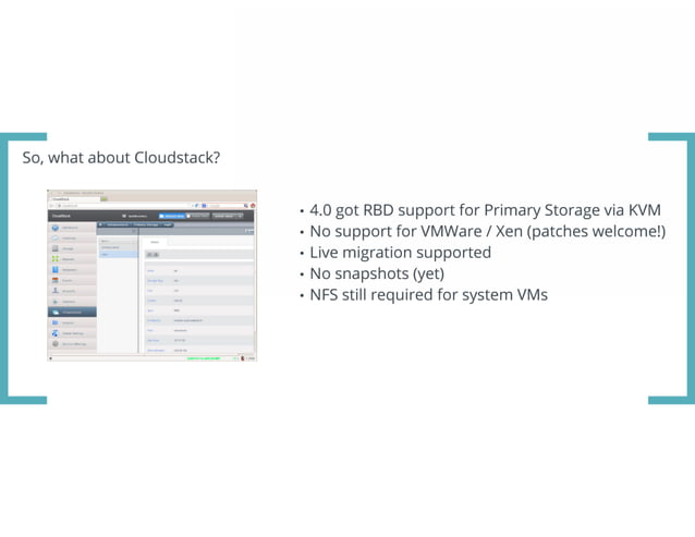 Powering CloudStack with Ceph RBD - Apachecon | PPT