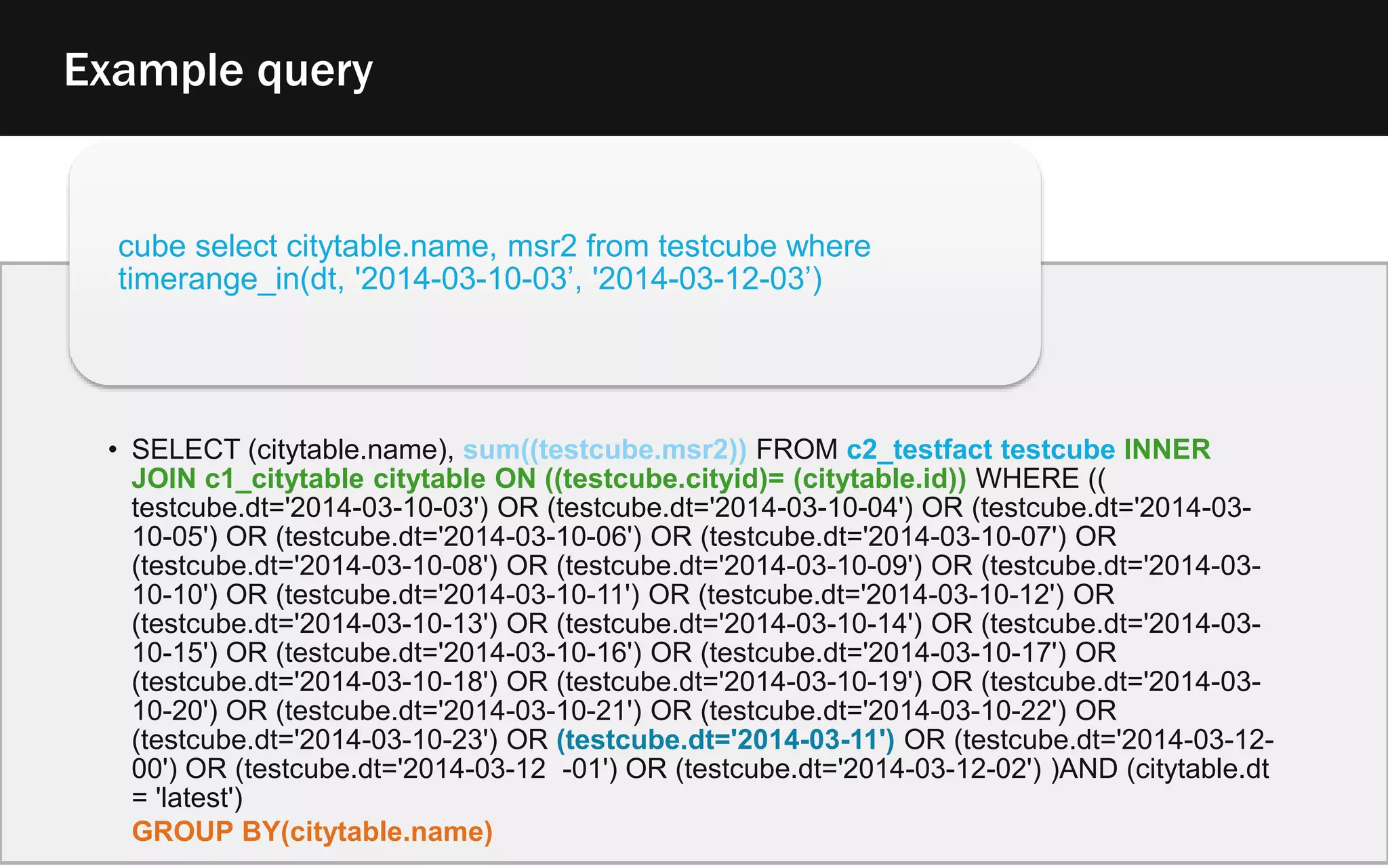 Datacubes in Apache Hive at ApacheCon | PPT