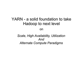 Apachecon Hadoop YARN - Under The Hood (at ApacheCon Europe) | PPT