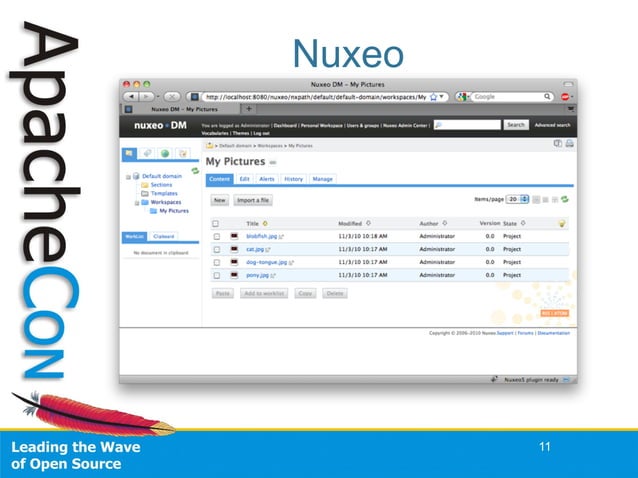 CMIS and Apache Chemistry (ApacheCon 2010) | PPT