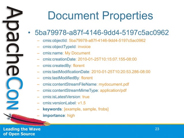 CMIS and Apache Chemistry (ApacheCon 2010) | PPT