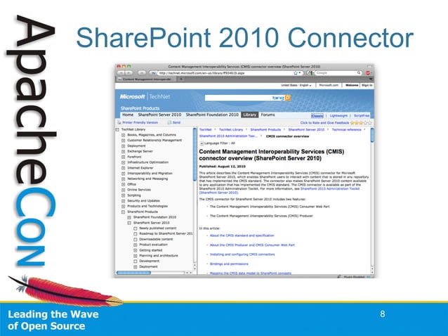 CMIS and Apache Chemistry (ApacheCon 2010) | PPT