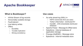Apache Con 2021 : Apache Bookkeeper Key Value Store and use cases | PPT