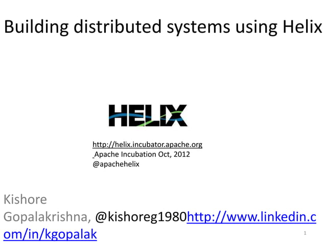 Apache Helix presentation at ApacheCon 2013 | PPT