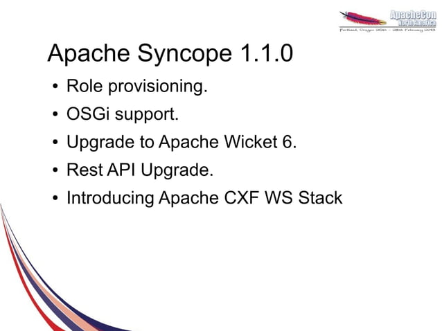 Integrating Apache Syncope with Apache CXF | PPT