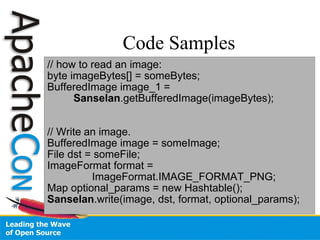 Apache Sanselan (ApacheCon US 2007 FFT) | PDF